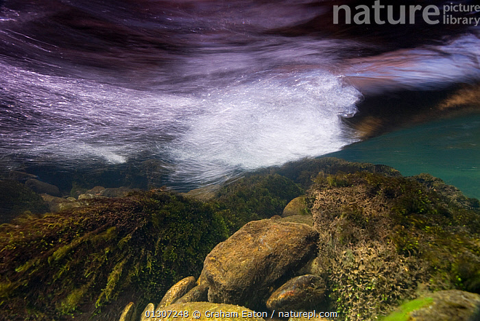 Stock photo of Underwater view of River Glaslyn rapids, Beddgelert ...