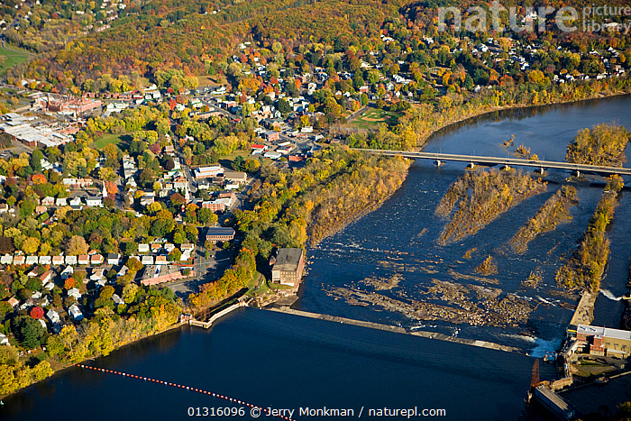 Stock photo of Aerial view of Holyoke Dam and the Connecticut River as ...