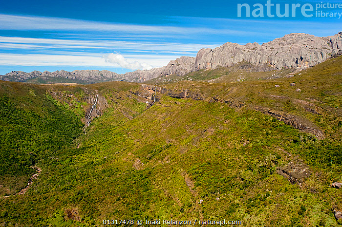 Stock photo of General view of the two waterfalls, The sacred ...