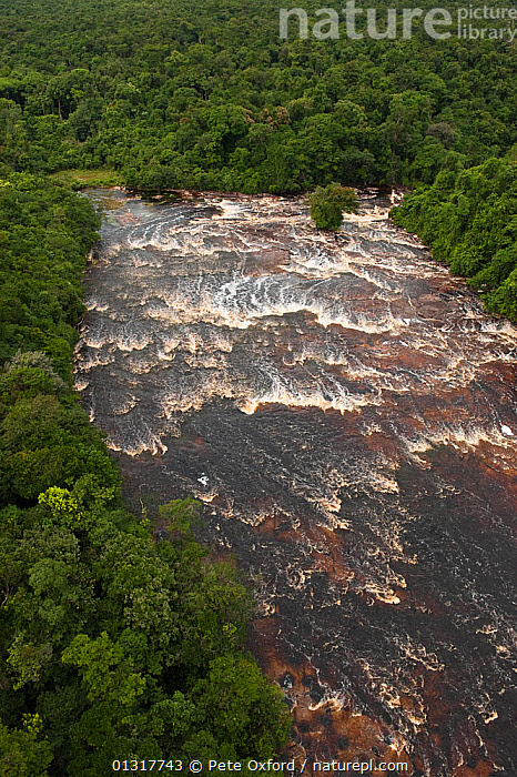 Stock photo of Aerial view of rapids in the Kuribrong River and ...
