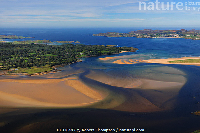 Stock photo of Aerial view of Sheephaven Bay and the Ards Forest Park ...