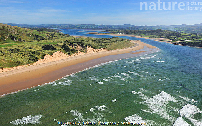 Stock photo of Aerial view of Black Strand beach, Malin Head, looking ...