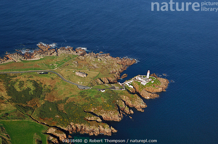 Stock photo of Aerial view of Fanad head and lighthouse, County Donegal ...