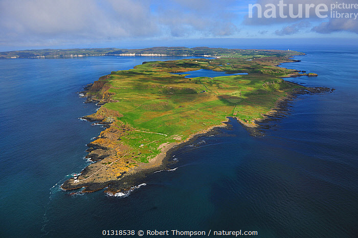 Stock photo of Aerial view of Rue point and the south lighthouse ...