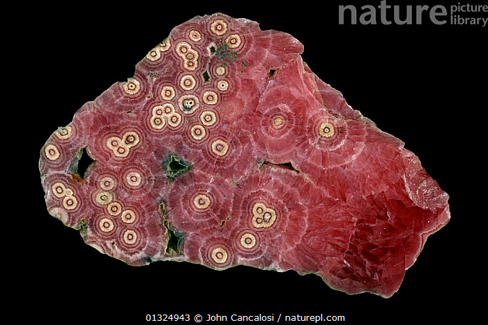 Stock photo of Rhodochrosite (MnCO3), an ore of manganese. Cross ...