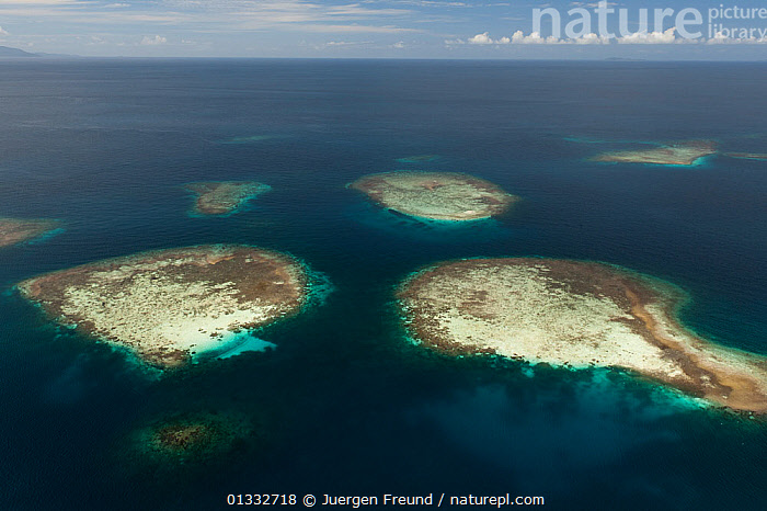 Stock photo of Aerial of sand cays around Raja Ampat's islands. West ...