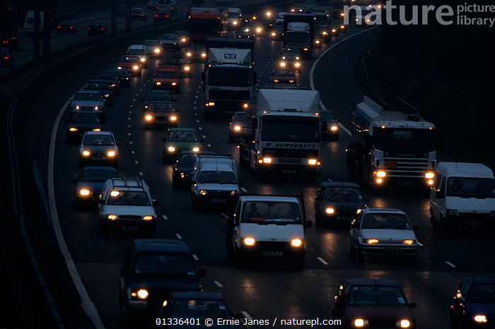 Stock photo of Traffic on the M25 at night, the outer ring road ...