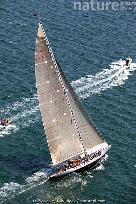 Stock photo of Aerial view of J-Class replica "Ranger" during a race in ...