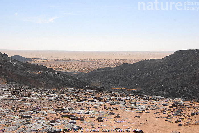 Stock photo of Desert landscape with eroded rocks. Termit Massif, Niger ...