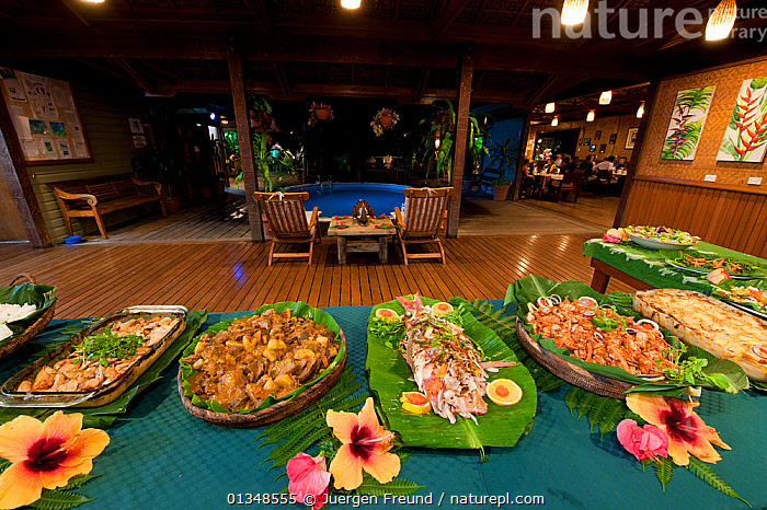 Stock photo of Buffet dinner at Walindi Plantation Resort. Papua New ...