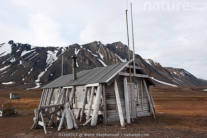 Stock photo of Old trappers hut situated on the shore. Bamsebu ...