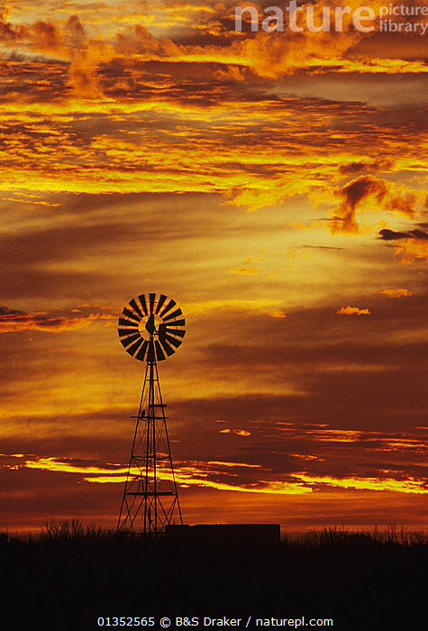 Windmill And Sunset Wallpaper