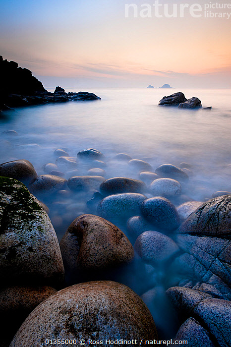 Stock photo of Porth Nanven (SSSI) beach in early eveninjg light with ...