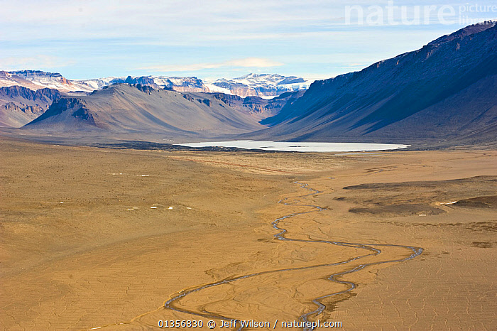 Stock photo of Aerial view of the River Onyx, the only running river in ...