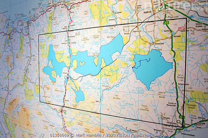 Stock photo of Map of Forsinard Flows National Nature Reserve ...