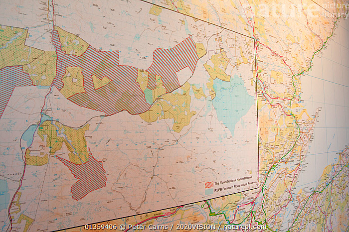 Stock photo of Map at the Visitor Centre, RSPB Forsinard Flows reserve ...