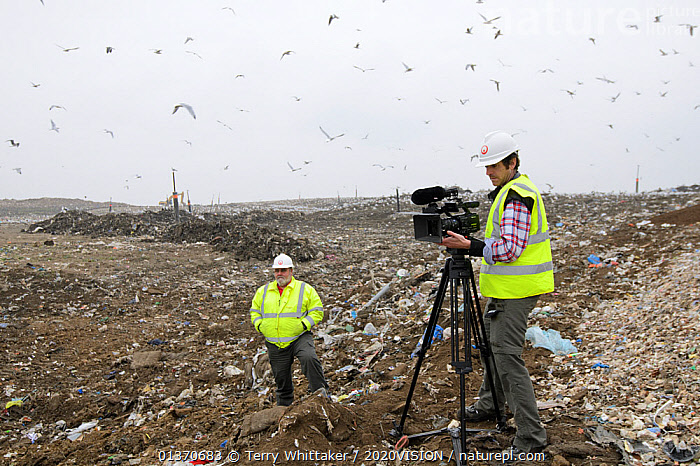Stock photo of Cameraman Will Bolton filming landfill operations for ...