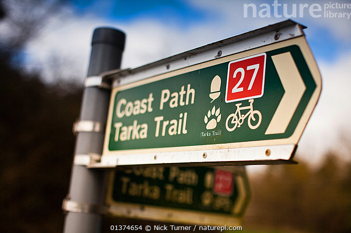 Stock photo of The Tarka Trail cycle path and Coast Path information ...