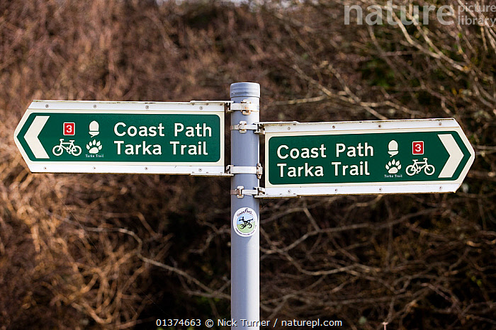 Stock photo of The Tarka Trail cycle path and Coastal Path information ...