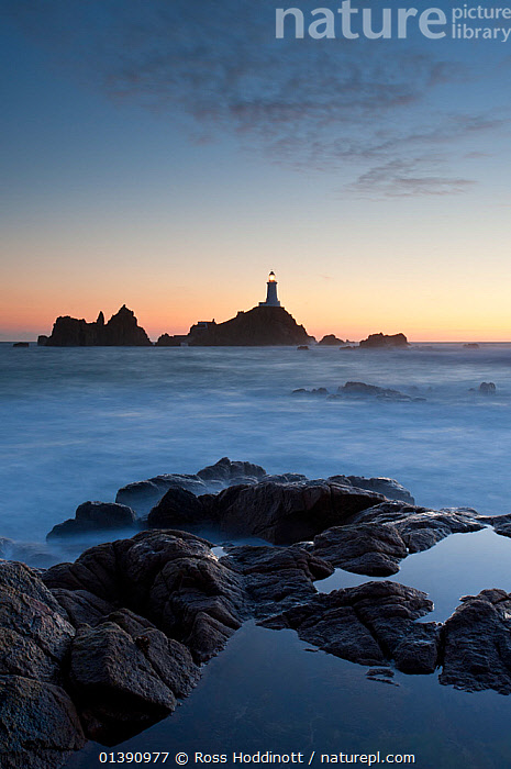 Stock photo of Sunset views of La Corbiere lighthouse located at the ...