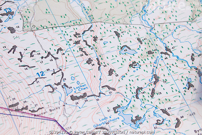 Stock photo of Maps showing plans for native tree planting at Abernethy ...