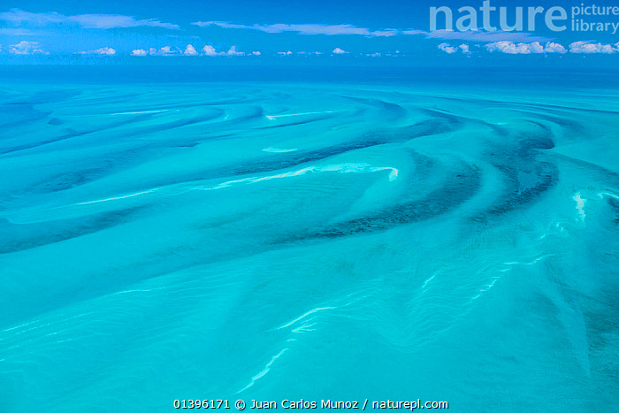 Stock photo of Aerial image showing sandbanks in the Bahamas ...