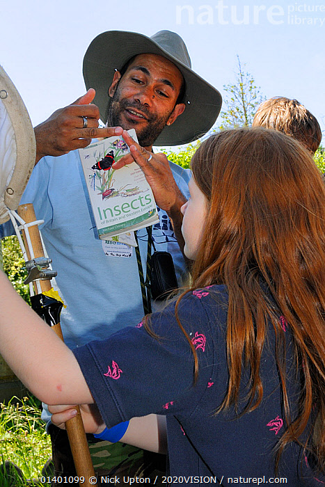 Stock photo of Entomologist Pete 'The Bug Man' Dawson describing insect ...
