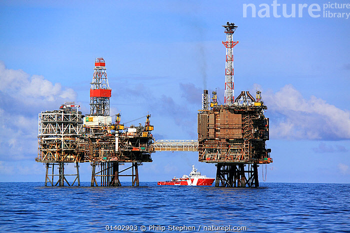 Stock photo of 'Bruce' platform, 180 miles Northeast of Aberdeen on the ...