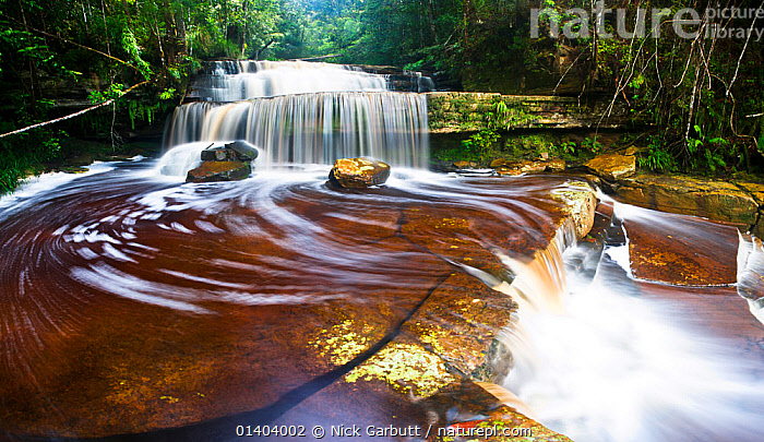 Stock photo of Gulik Falls, edge of southern plateau, Maliau Basin ...