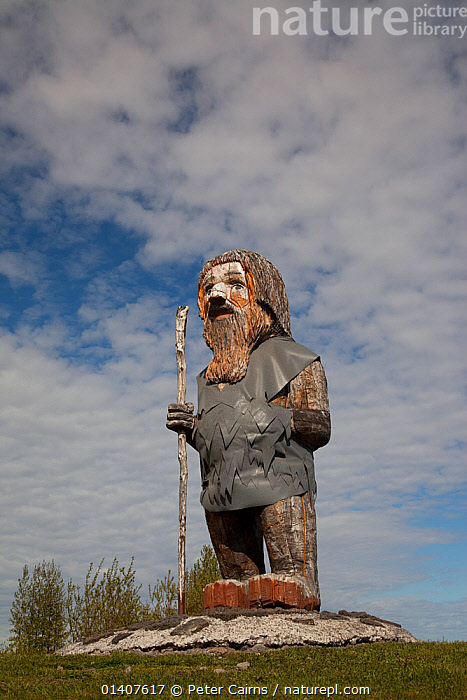 Stock photo of Wooden sculpture of Icelandic troll, Iceland.. Available ...