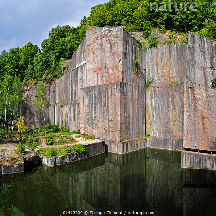 Stock photo of Water in the abandoned red marble quarry of Carriere de ...