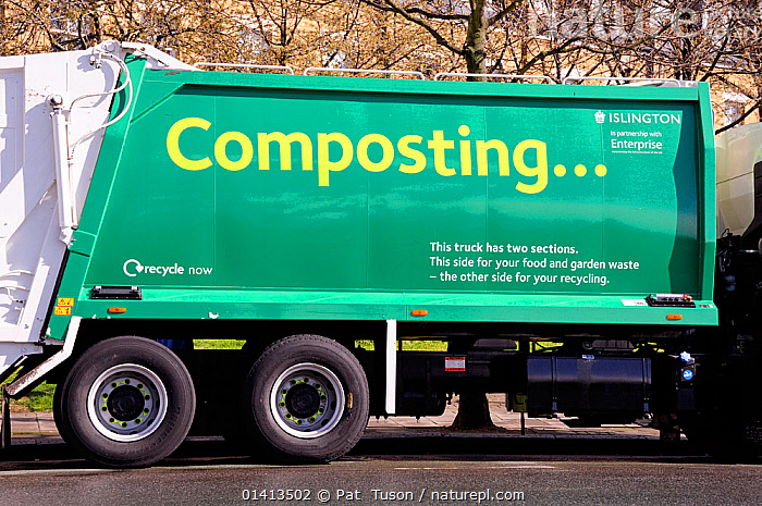 Stock photo of Compost waste truck collection, London Borough of ...