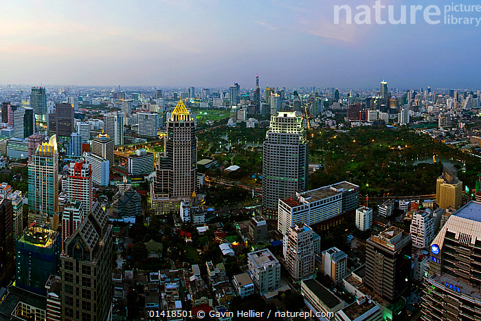 Stock photo of Elavated view over the Bangkok City skyline, Bangkok ...