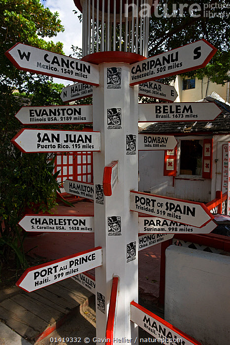 Stock photo of Place signpost in the Dutch capital of Philipsburg ...
