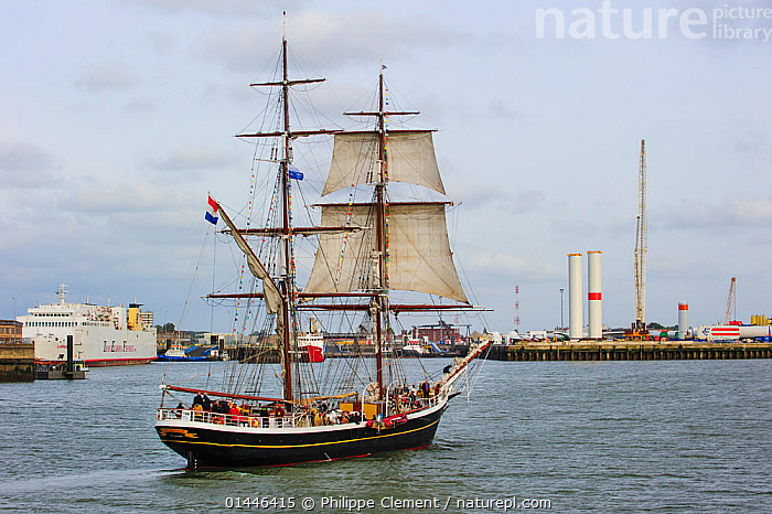 Stock photo of Dutch two-master sailing ship Morgenster during the ...