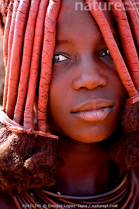 Stock photo of Portrait of Himba woman with characteristic Otjize (a ...