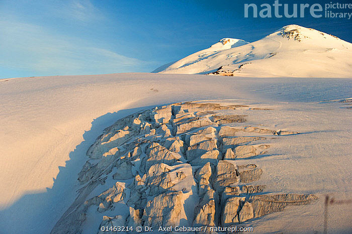 Stock photo of Elbrus Twin Peak, summit viewed from south east ...