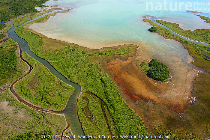 Stock photo of Aerial view of the Rapa river delta flowing into Lake ...
