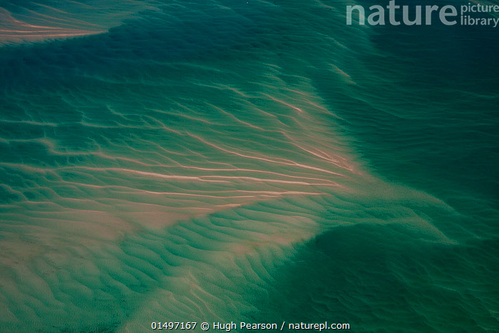 Stock photo of Aerial view of shifting sand banks off the coast of the ...