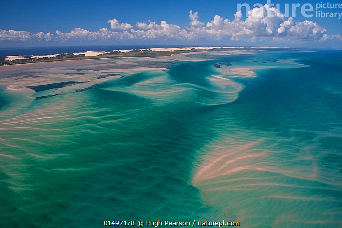 Stock photo of Aerial view of shifting sand banks off the coast of the ...