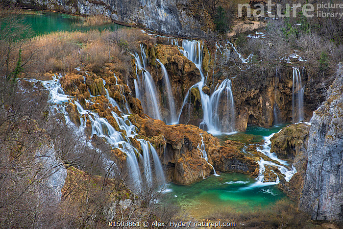 Stock photo of Series of waterfalls known as 'Sastavci' that cascade ...