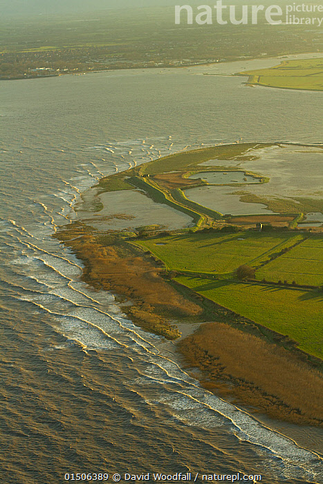 Stock photo of Aerial view of Steart Peninsula, at the mouth of the ...