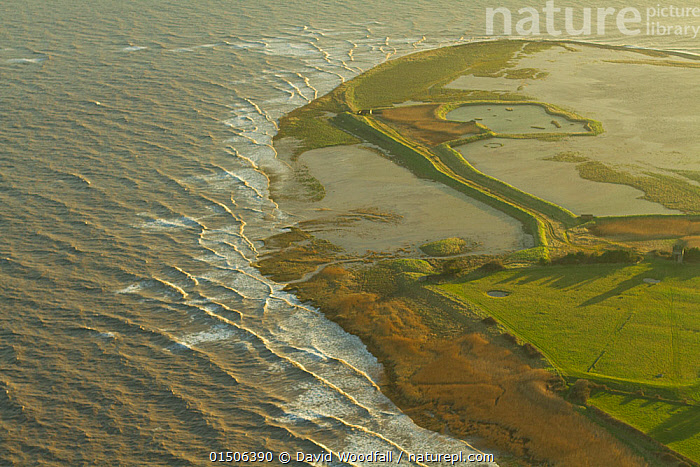 Stock photo of Aerial view of Steart Peninsula, Somerset, UK, February ...