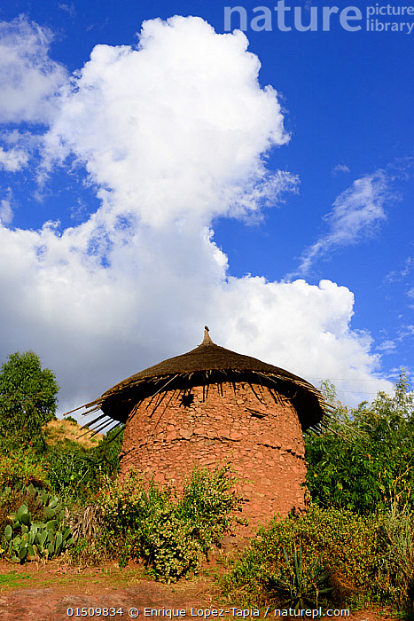 Stock photo of Traditional round mud house, Lalibela. UNESCO World ...