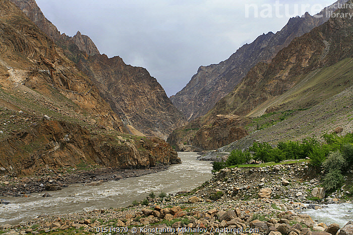 Stock photo of Pyandzh River Gorge along the border between Tajikistan ...