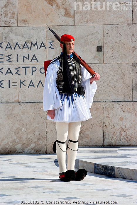 Stock photo of Soldier from the Greek Presidential Guard, guarding the ...
