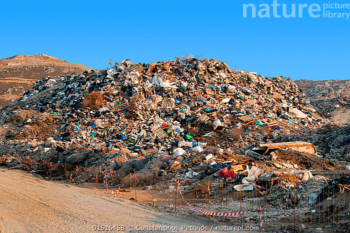 Stock photo of Rubbish dump on Mykonos Island. Garbage disposal and ...