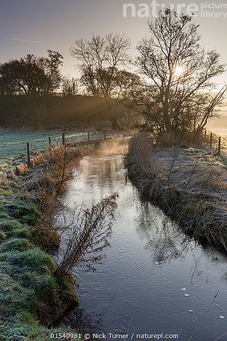 Stock photo of River Churn at dawn with frost, first tributary river of ...