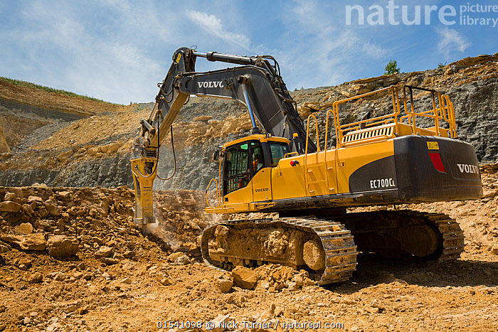 Stock photo of Commercial oolitic limestone extraction for construction ...