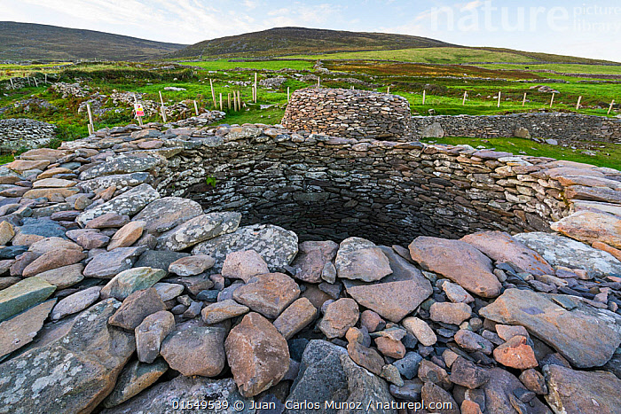 Stock photo of Caher Conor, Fahan beehive huts, Mount Eagle, Dingle ...